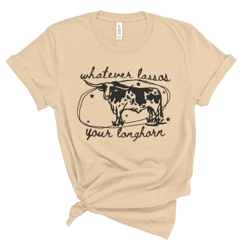 Whatever Lassos Your Longhorn Tee – Sparkle City Apparel Design